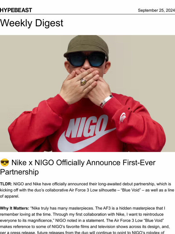 Hypebeast: Nike x NIGO Is Set in Stone 😲 | Milled