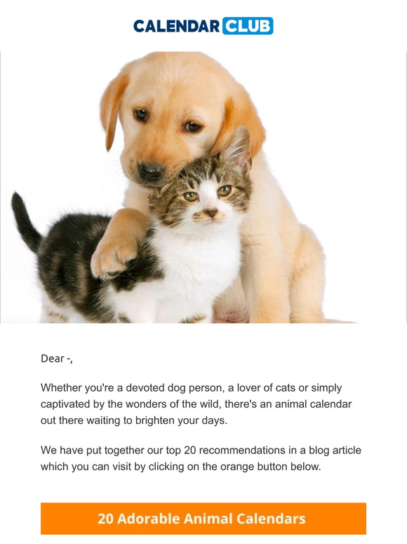 Lang.com: 20 Adorable Animal Calendars for Every Animal Lover! | Milled