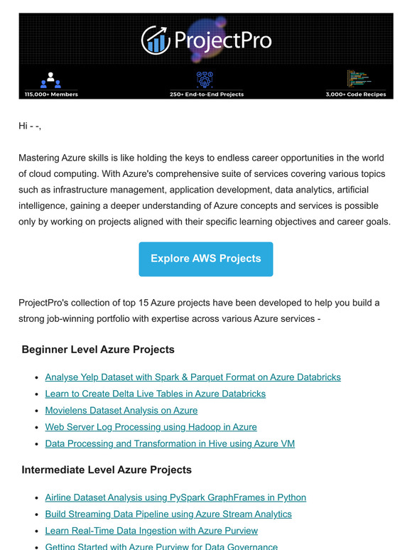 ProjectPro: 15+ Enterprise-Grade Microsoft Azure Projects for Every ...