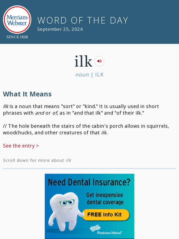 Merriam-Webster: Ilk - plus, 15 Words That Used to Mean Something ...