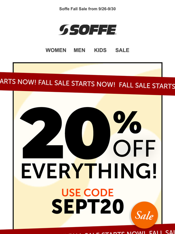 Soffe: Huge Savings Alert: 20% Off Soffe Fall Sale! | Milled