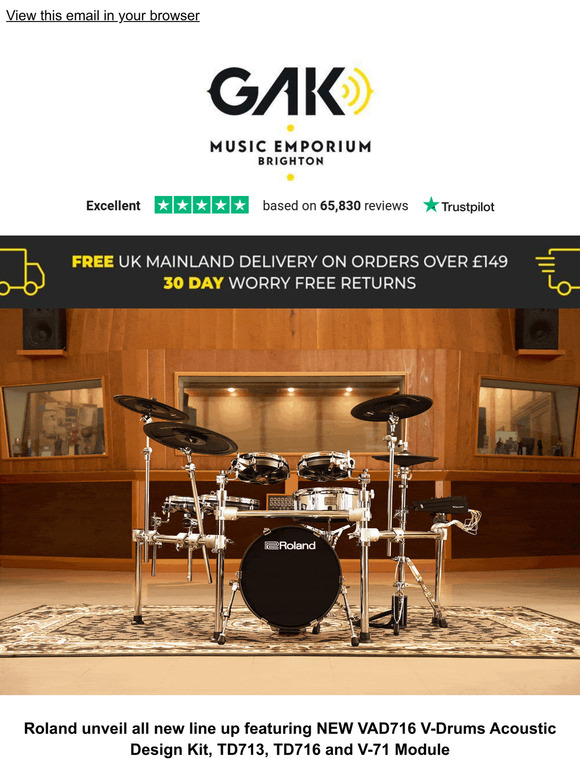 GAK: Roland unveil NEW Flagship V Drum 7 Series I GAK Music Emporium ...