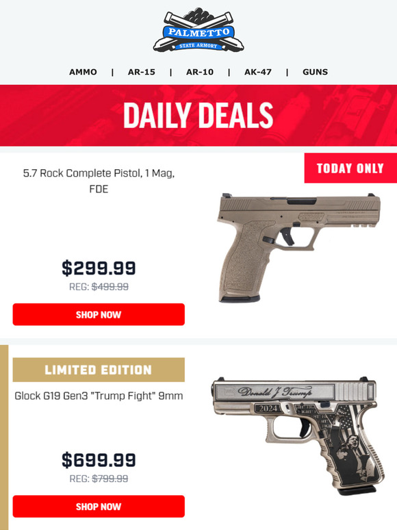 Palmetto State Armory: Glock G19 Gen3 "Trump Fight" 9mm For $699.99 ...