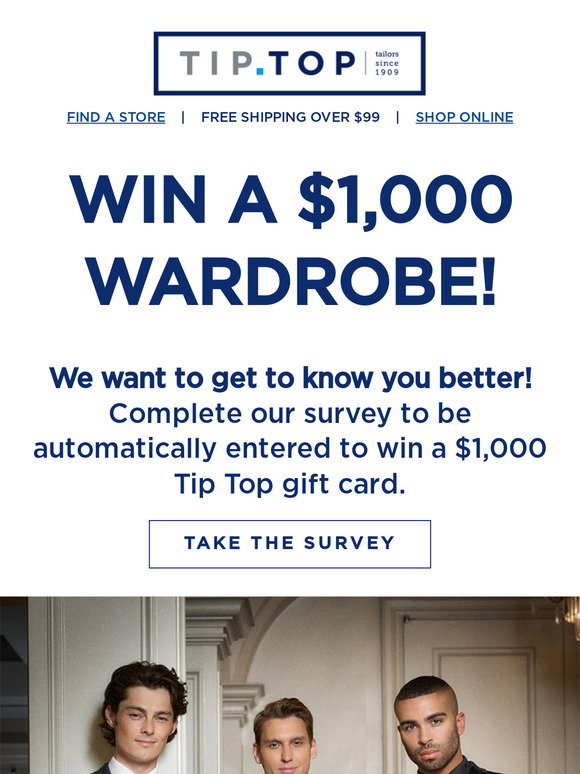 Tip Top Tailors: Win A $1,000 Wardrobe! | Milled