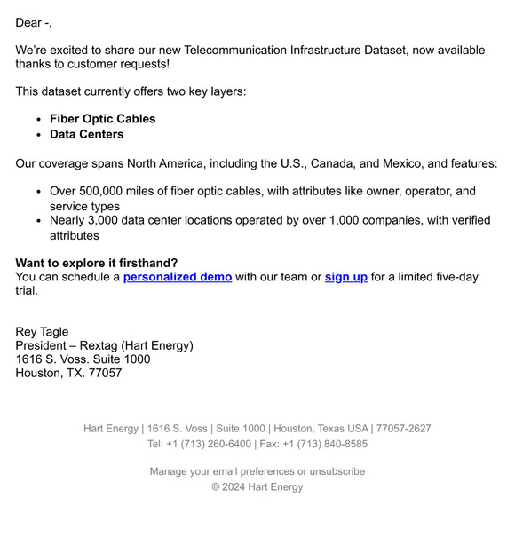 Hart Energy: New Telecom Dataset Released! Get Fiber Optic & Data ...