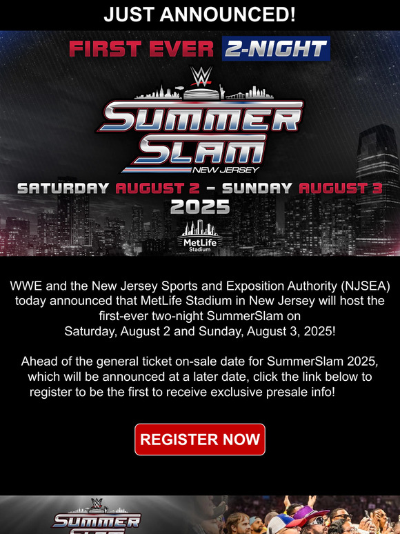 WWE Shop: 🚨JUST ANNOUNCED! First Ever 2-Night SummerSlam is coming to ...