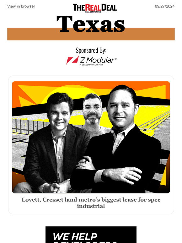 The Real Deal: Lovett, Cresset land metro’s biggest lease for spec ...