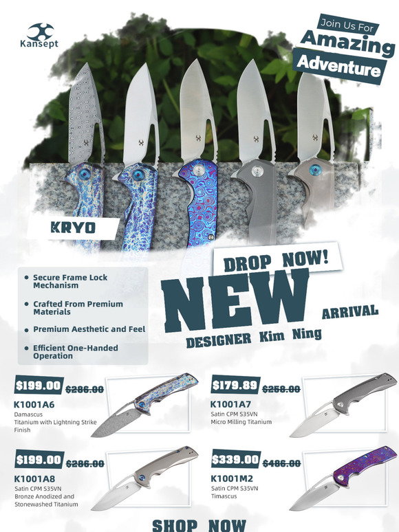 Kansept Knives: NEW RELEASE | New Kryo & Mini Kryo Drop Now! | Milled