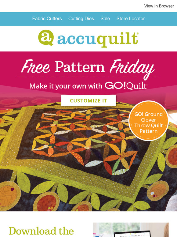 AccuQuilt: FREE Pattern Friday is Here: GO! Ground Clover Throw Quilt ...