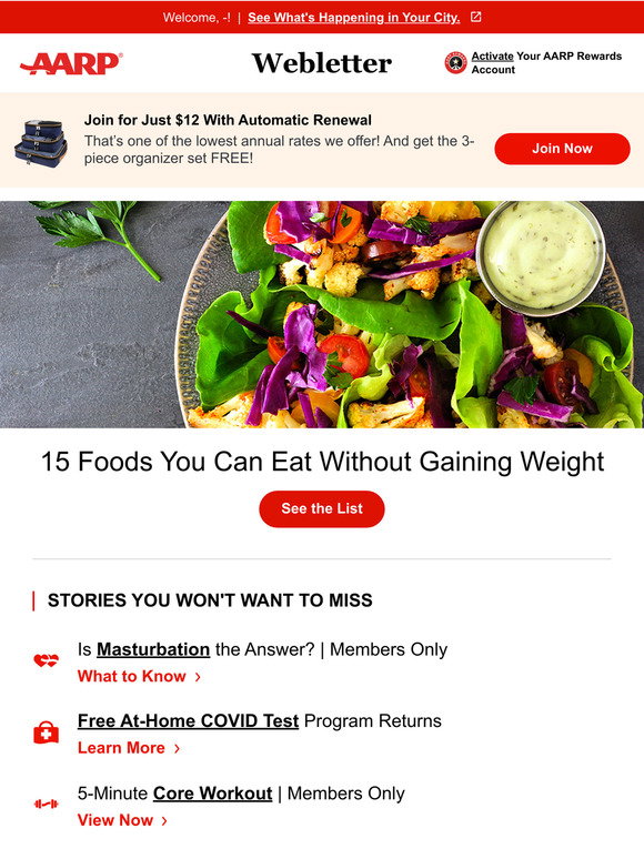 AARP: 15 Foods You Can Eat Without Gaining Weight | Milled