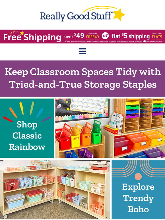 Really Good Stuff: Keep spaces tidy with classroom organizers! | Milled