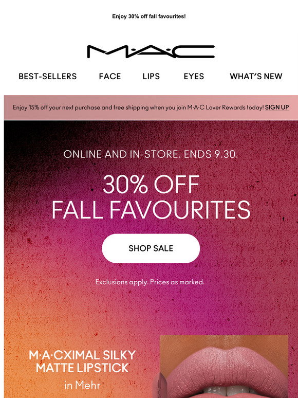 MAC Email Newsletters: Shop Sales, Discounts, and Coupon Codes