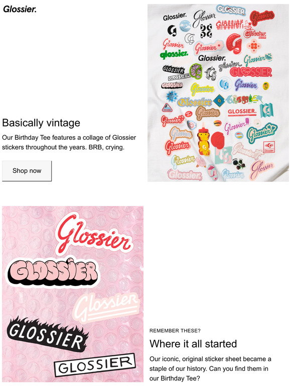 Glossier: We made a Birthday Tee | Milled