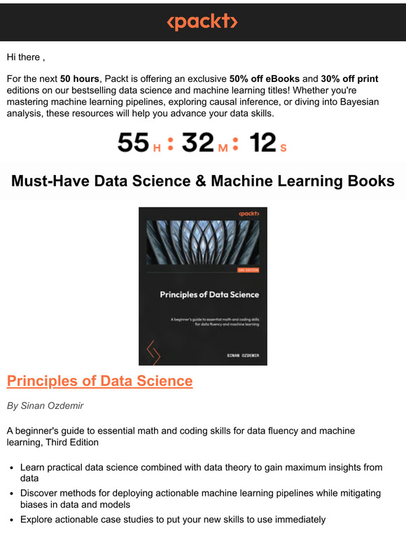 Packt US: Boost Your Data Skills – 50% Off Top Data Science & ML Titles for 50 Hours! | Milled