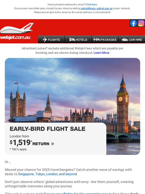 Webjet: 2025 flight savings to Europe & Asia! | Milled