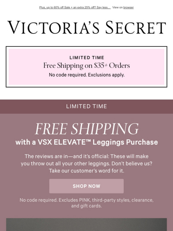 Victoria's Secret: “The Best Legging Out There” Ships FREE | Milled