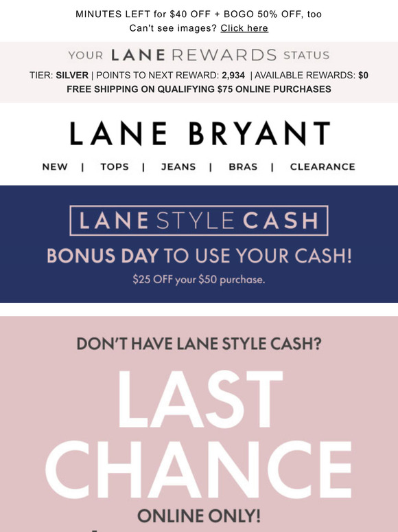Lane Bryant: LAST CHANCE to use your Lane Style Cash! | Milled