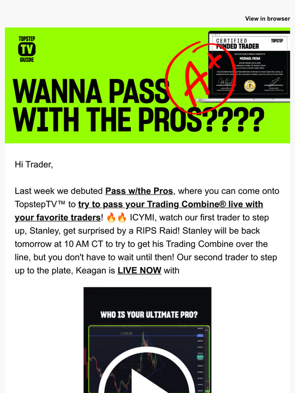 Topstep: 🚨📺 LIVE NOW: Pass with the Pros | Milled