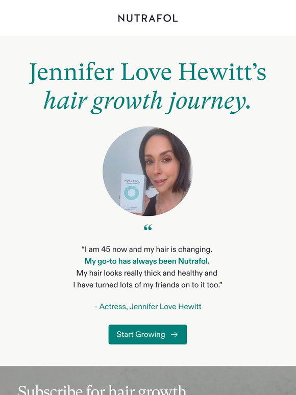 Nutrafol: Actress Jennifer Love Hewitt’s go-to for hair thinning. | Milled
