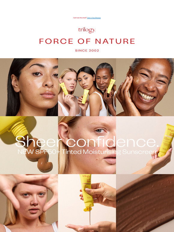 Trilogy Australia: NEW SPF50+ Tinted Moisturising Sunscreen | Milled