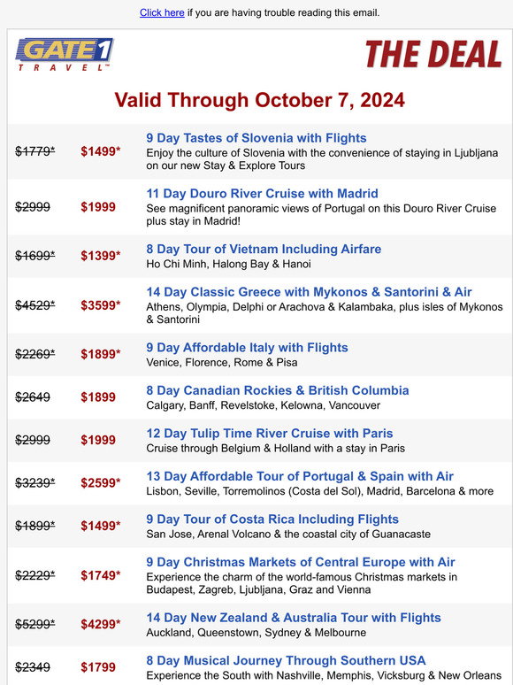 Gate 1 Travel: The Deal from Gate 1 Travel | Milled