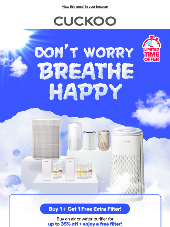 Cuckoo Electronics: 🍃 LAST CALL: Don't Worry, Breathe Happy with CUCKOO ...