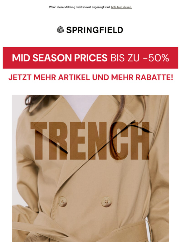 Springfield PT: Trench-Trend!🧥 MEHR ARTIKEL UND GRÖẞERE ERMÄẞIGUNGEN ...