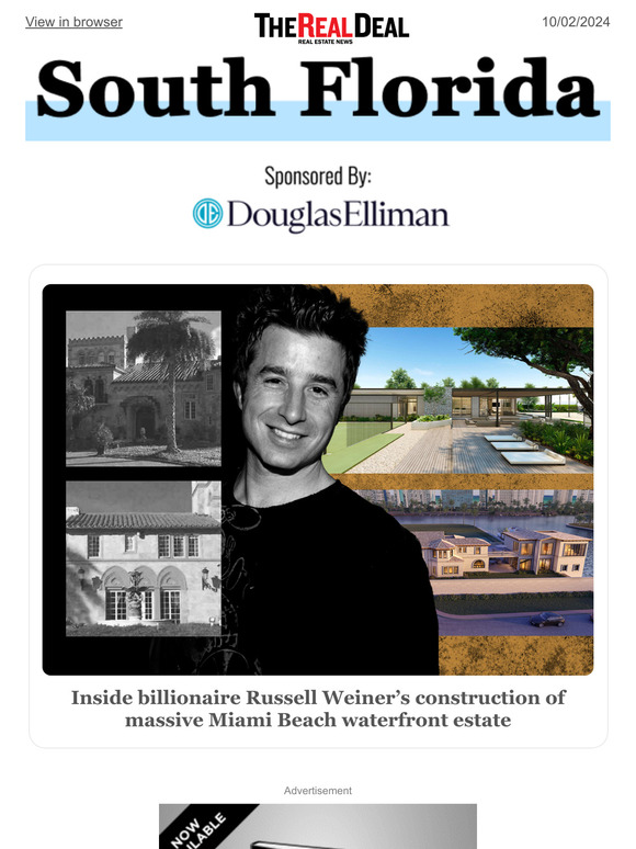 The Real Deal: Inside Russell Weiner’s Miami Beach home project; Supermodel Elle Macpherson ...