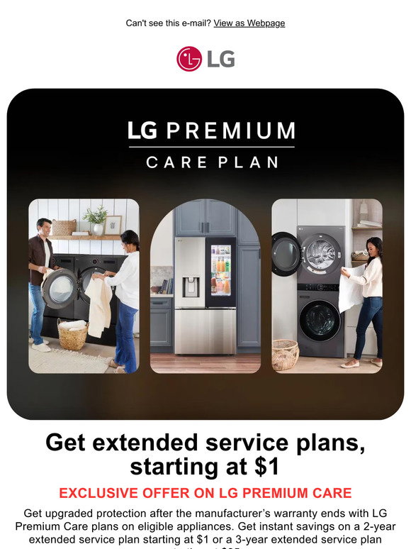LG Signature: Save on extra protection with LG Premium Care, starting ...