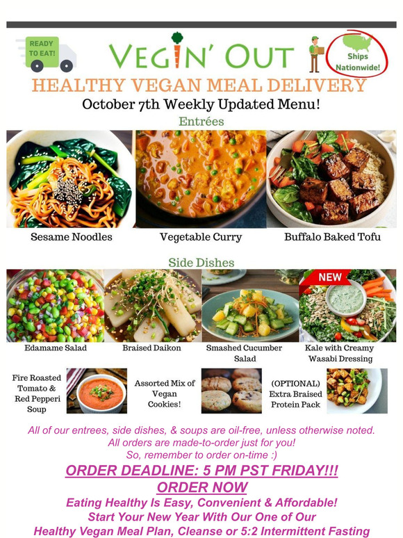 Vegin' Out: 👋 Your Vegan Menu for October 7th 2024 | Milled