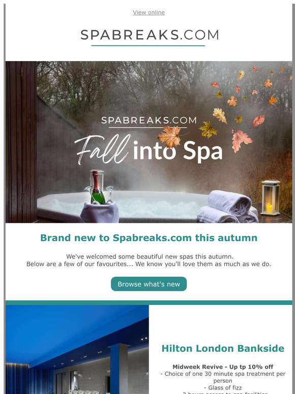 SpaBreaks: New spas we know you'll love 🍂 | Milled