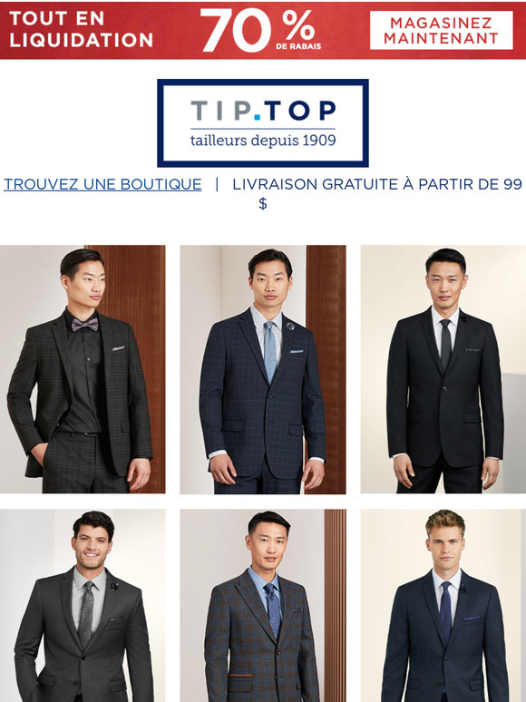 Tip Top Tailors: Des complets vendus séparément comme nulle part ...