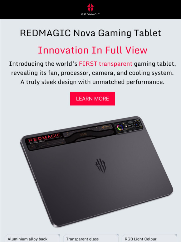 RedMagic WW: 😍REDMAGIC Nova Gaming Tablet - Innovation in Every Detail | Milled