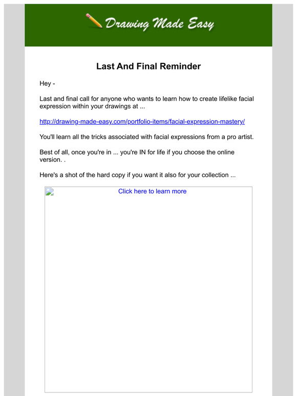 Drawing Made Easy: — - last and final reminder | Milled