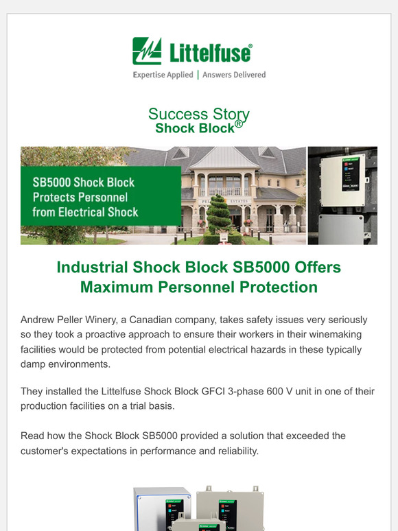 Littelfuse: Success Story: Customer Installs Shock Block® SB5000 to ...