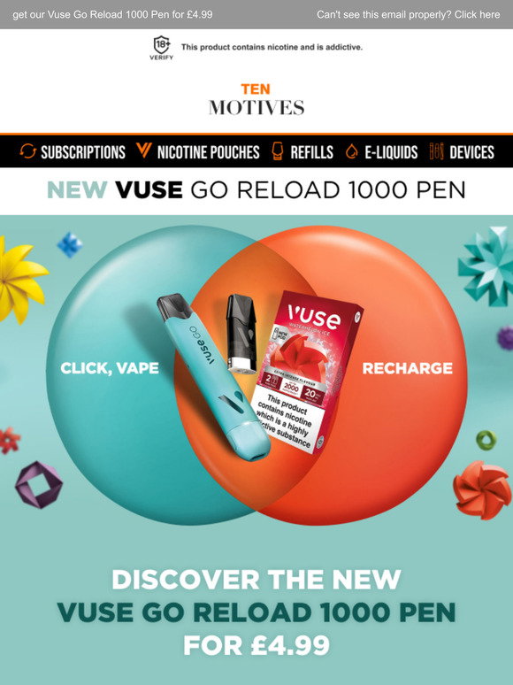 Ten Motives: Hi There, the next reloadable Vuse is here | Milled