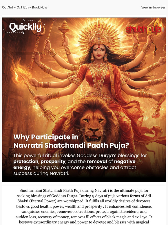 Quicklly: Navratri Maa Durga Puja & Havan | Milled