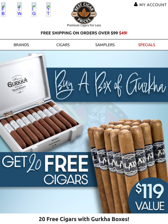 Best Cigar Prices: 😱 20 Free Cigars with Gurkha Boxes 😱 | Milled