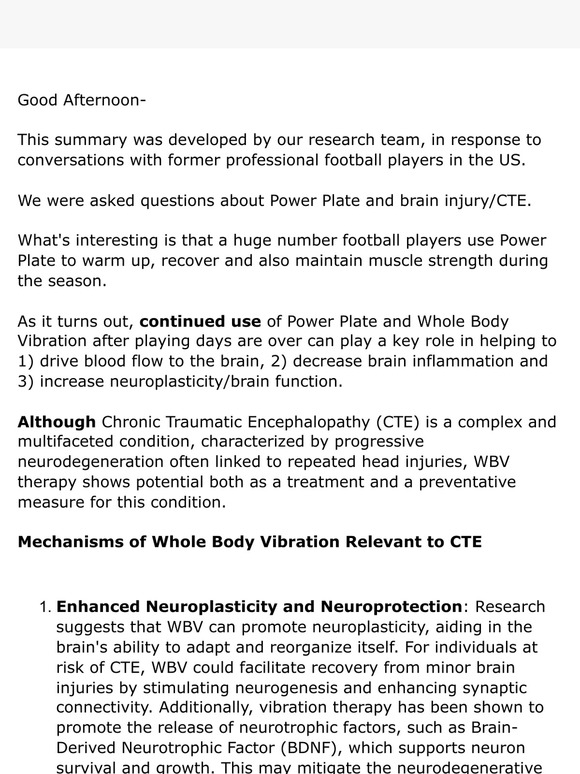 Power Plate: How Power Plate Can Help Treat and Prevent CTE (Brain ...