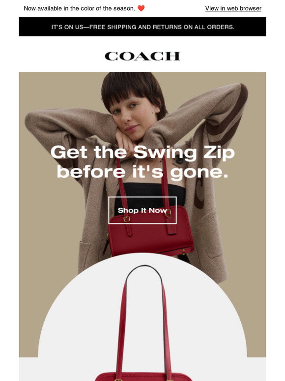 Coach: The Swing Zip is back. | Milled