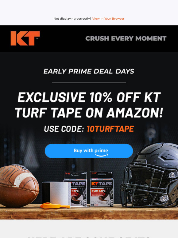 KT Tape: Prime Time Savings! Score 10% OFF KT Turf Tape | Milled