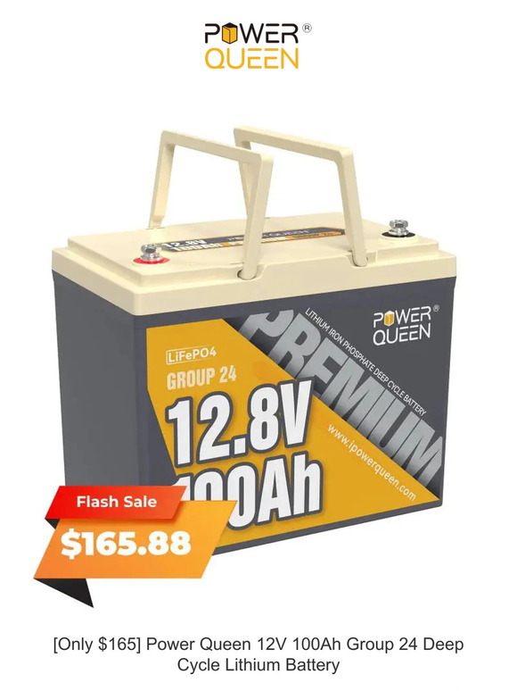 Power Queen: Power Queen Group 24 Lithium Battery | Milled