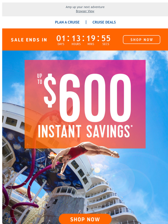 Royal Carribean: *Amazing Savings Alert* Book by tomorrow for a thrill ...