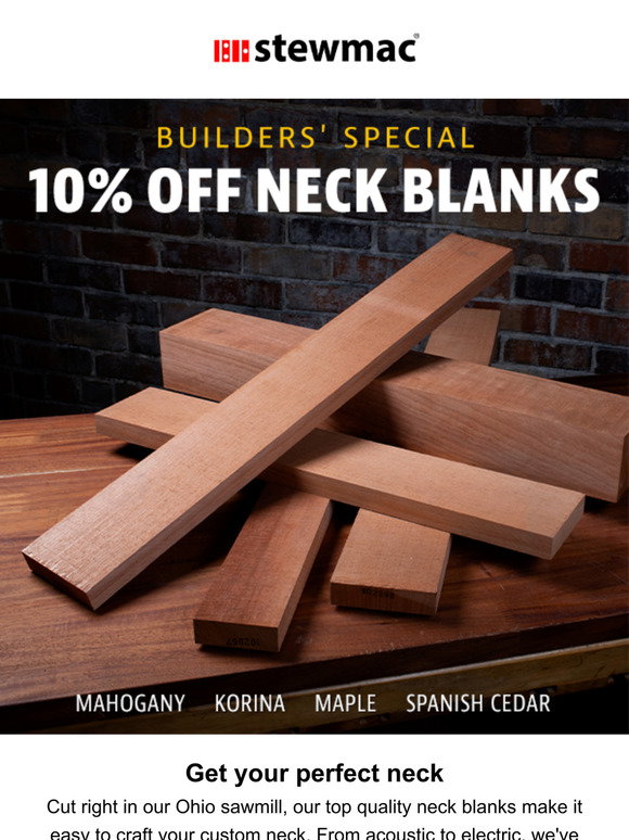 StewMac: Premium Neck Blanks For Your Next Project | Milled