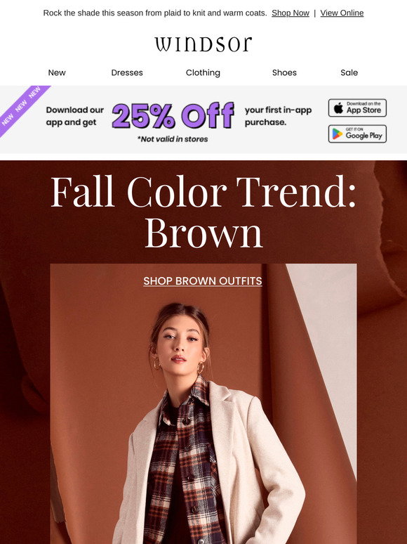 Windsor Fashions: Fall Color Trend: Brown 🤎 | Milled