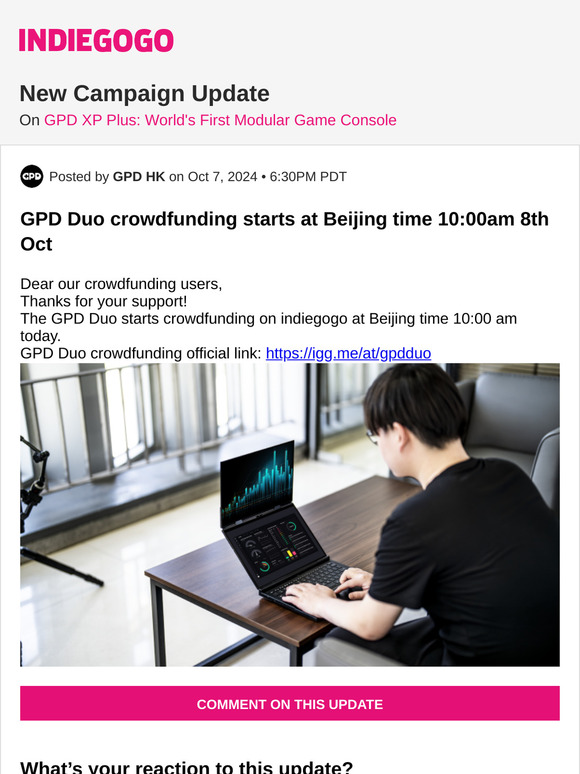 Indiegogo: 📢 Update #27 from GPD XP Plus: World's First Modular Game ...