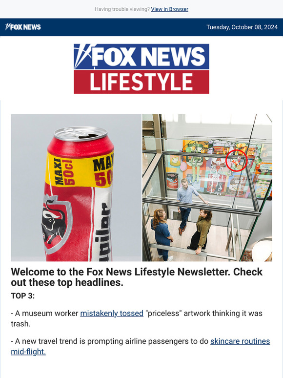 Fox News: Museum worker mistakes artwork for trash, plus 5 food and drink essentials to prepare ...