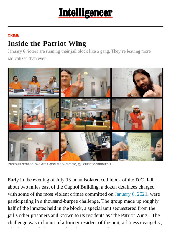 à La Disposition: Inside The Jail Block Run By January 6 Rioters | Milled