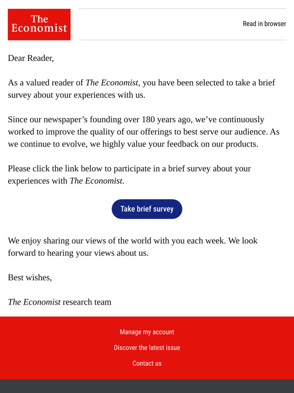 The Economist Dk: Your invitation to participate in research for The ...