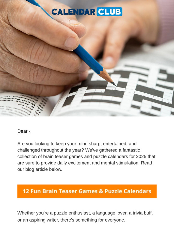 Calendars: Brain Teaser Games & Puzzle Calendars | Milled